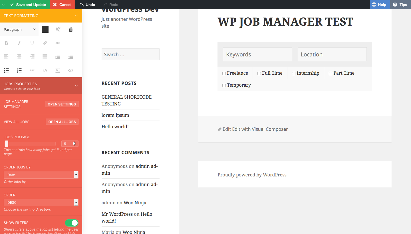Shortcode Mapper Plugin Feature: WP Job Manager by Automattic